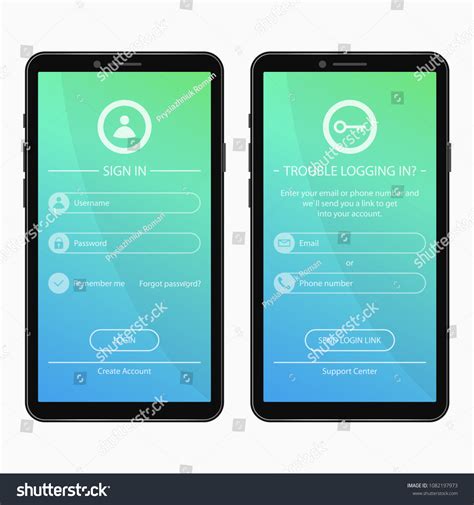 Login Page Forgot Password Form Design Stock Vector Royalty Free