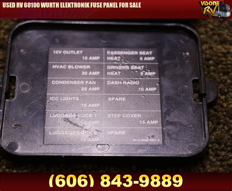 RV Components USED RV 60100 WURTH ELEKTRONIK FUSE PANEL FOR SALE RV Relays Fuses WURTH