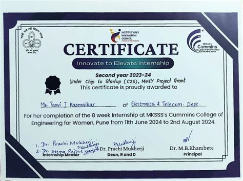 Tanvi Kasmalkar On Linkedin Cumminscollege Chiptostartup C2sproject