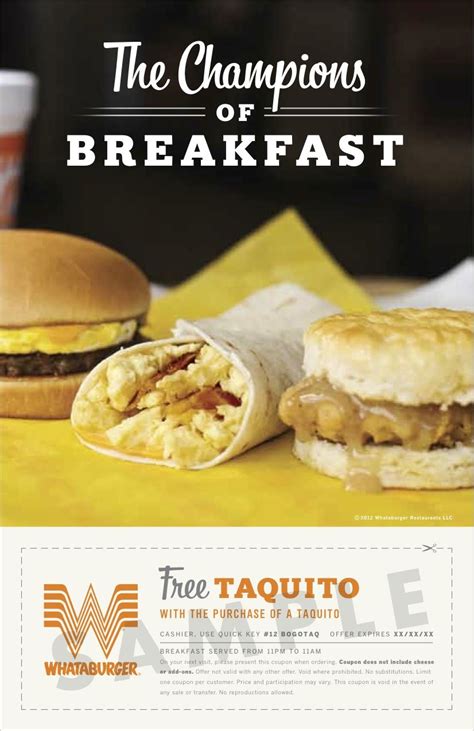 Breakfast Menu Whataburger
