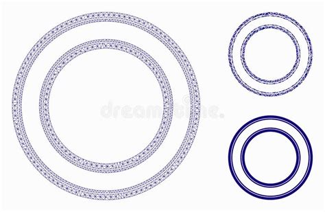 Double Circle Frame Vector Mesh 2d Model And Triangle Mosaic Icon Stock Vector Illustration Of