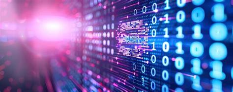Digital Data Flowing Through Glowing Binary Code In Tube Shape On Dark
