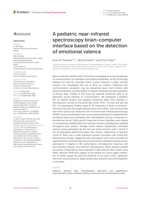 Pdf A Pediatric Near Infrared Spectroscopy Brain Computer Interface