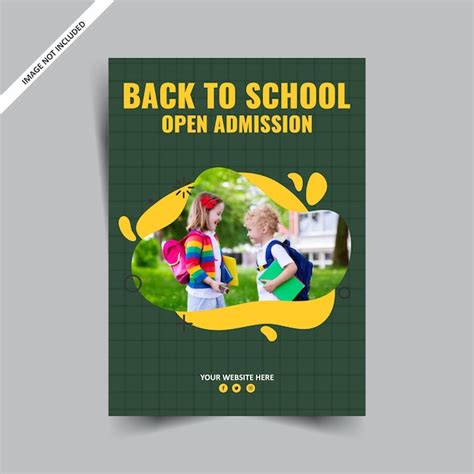 학교 전단지 포스터 템플릿으로 돌아가기 프리미엄 벡터