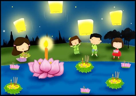 ภาพตัดต่อลอยกระทง พี เค คิดส์ สื่อและเกมการศึกษาปฐมวัย