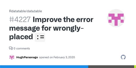 improve the error message for wrongly placed ` ` · issue 4227 · rdatatable data table · github