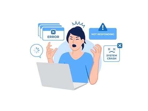 Premium Vector Stressed Angry Woman Screaming At Computer Frustrated