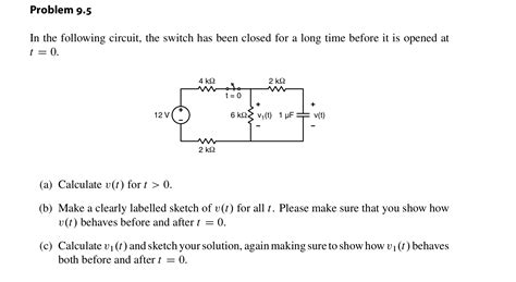 solved problem 9 5in the following circuit the switch has