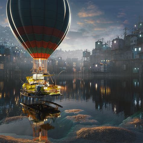 Floating By Artist Rashed Abdullah Rimaginarycityscapes