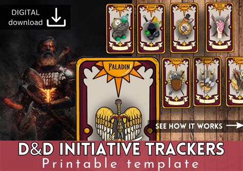 Dandd 5e Initiative Tracker Printable Dungeons And Dragons Cards
