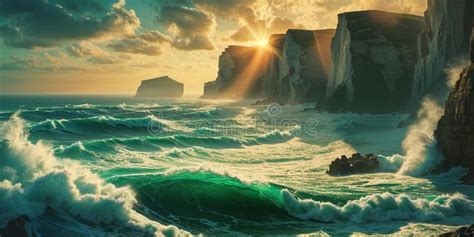 Stunning Seascape With Dramatic Shadows And Cinematic Aesthetic