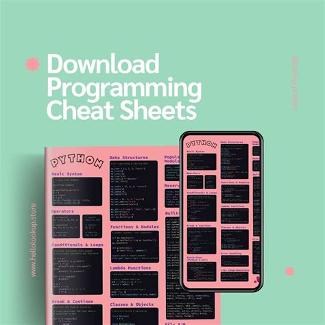 Peach Python Programming Cheat Sheet Poster Stylish Python Etsy