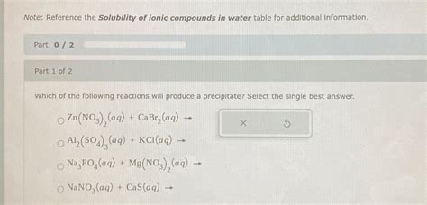 Solved Note Reference The Solubility Of Ionic Compounds In Chegg