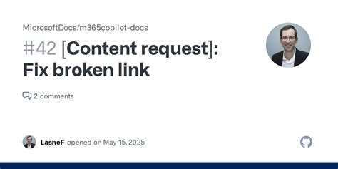 Content Request Fix Broken Link · Issue 42 · Microsoftdocs