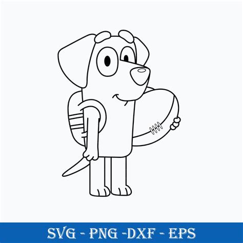 Lucky Bluey Outline Svg Bluey Svg Cartoon Svg Png Dxf Eps Inspire