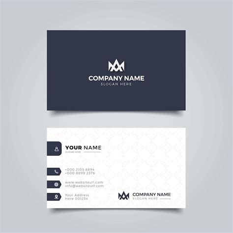 전문 우아한 파란색과 흰색 현대 명함 디자인 서식 파일 프리미엄 벡터