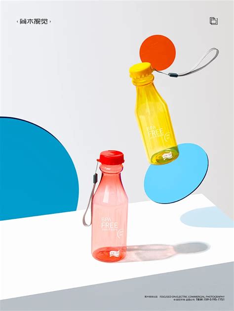 运动水壶产品创意摄影丨简木视觉 透明杯子水杯 拍摄摄影设计 花瓣网