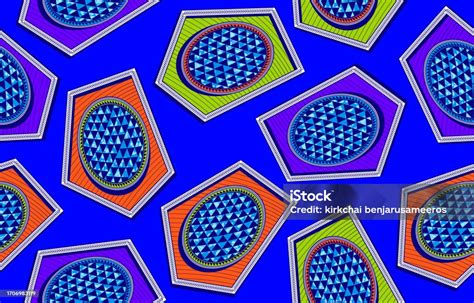 Vibrant African Circle Seamless Pattern 17 Stock Illustration
