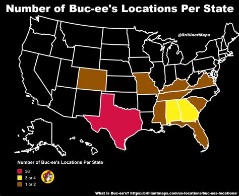 Map Showing All 54 Buc Ees Locations In The Us Brilliant Maps