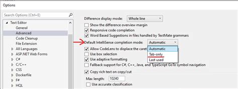 Unable To Switch Intellisense Mode Microsoft Qanda