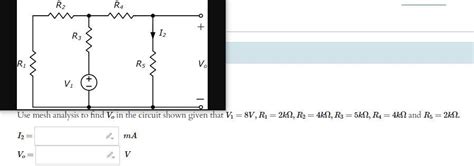 solved use mesh analysis to find vo in the circuit shown