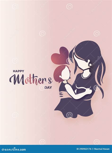 Happy Mothers Day Lovely Mom And Baby Relation Card Design Stock Illustration Illustration Of