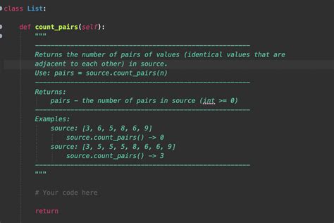 Solved Class List Def Countpairs Self แu Returns The