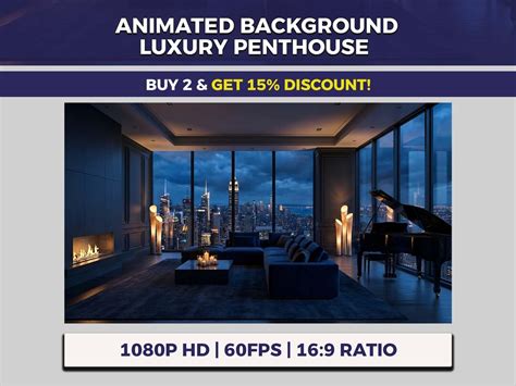 Cozy Luxury Penthouse Vtuber Background Animated Lofi Twitch Streaming