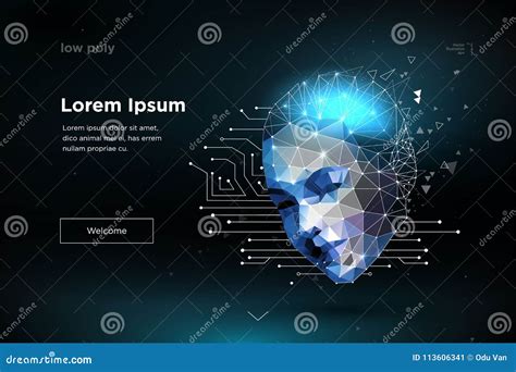 Robot Or Artificial Intelligence Concept Technology Futuristic Vector Illustration Analyze