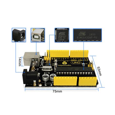 Keyestudio UNO R Development Board Compatible With Arduino Uno R USB Cable
