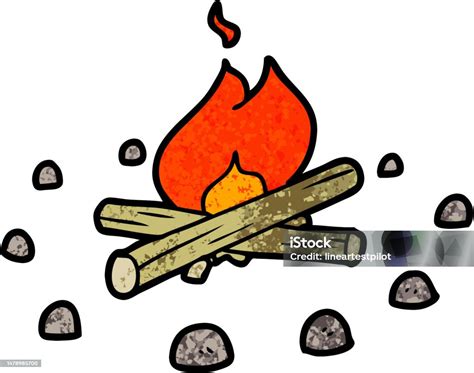 Api Unggun Kartun Ilustrasi Stok Unduh Gambar Sekarang Api Unggun Api Luar Ruangan Sketsa