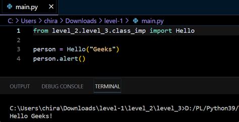 Import The Class Within The Same Directory Python Geeksforgeeks