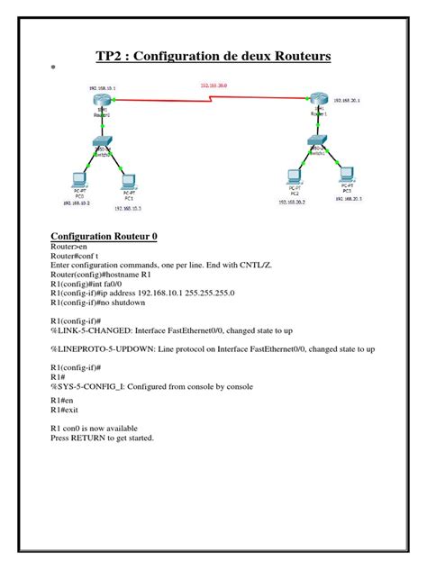 Tp2 Configuration De Deux Routeurs Pdf Ip Address Domain Name System