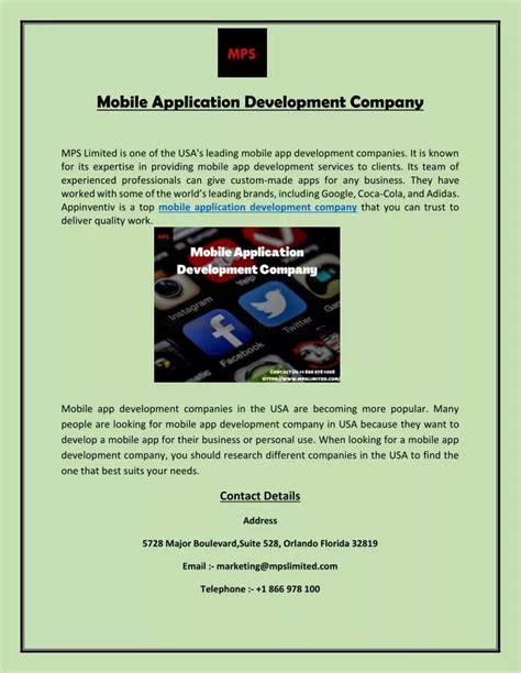 PPT Mobile Application Development Company PowerPoint Presentation