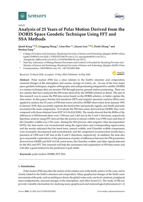 Pdf Analysis Of 25 Years Of Polar Motion Derived From The Doris Space