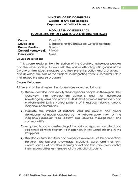 Cordi Mod 1 Pdf Cultural Heritage Indigenous Peoples