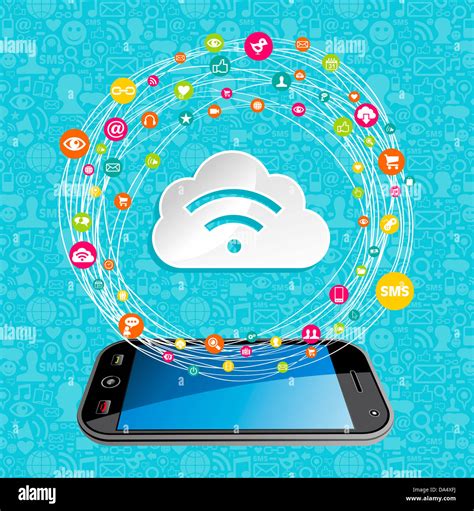 Cloud Computing Network Diagram Vector Illustration Layered For Easy