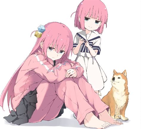 Gotoh Hitori Gotoh Futari And Jimihen Bocchi The Rock Drawn By Rauto Danbooru