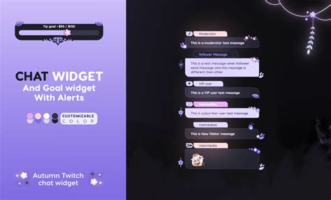 P U Customizable Autumn Cute Custom Chat Goal Widget For Twitch Streamers StreamElements OBS