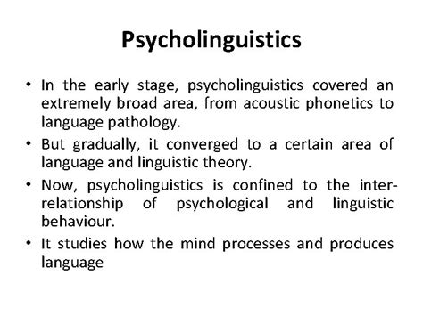 Psycholinguistics Principles Of Sentence Certain Principles Of Sentence