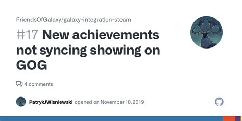 New Achievements Not Syncing Showing On Gog Issue Friendsofgalaxy Galaxy Integration