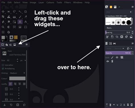Gimp Single Column Toolbar Space Bums