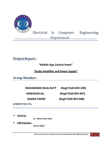 Report Of Project Electronics Pdf