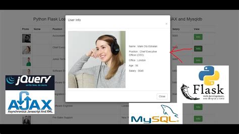 Python Flask Load Content Dynamically In Bootstrap Modal With Jquery Ajax And Mysqldb Youtube