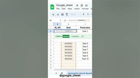 Automatic Serial Number Using A Combination Of Sequence And Counta