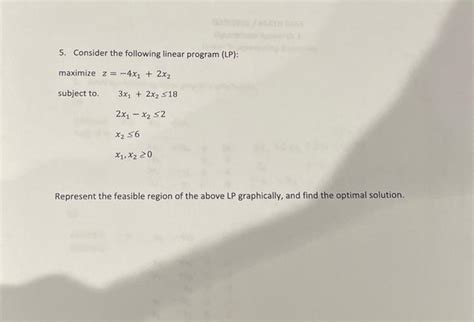 solved 5 consider the following linear program lp