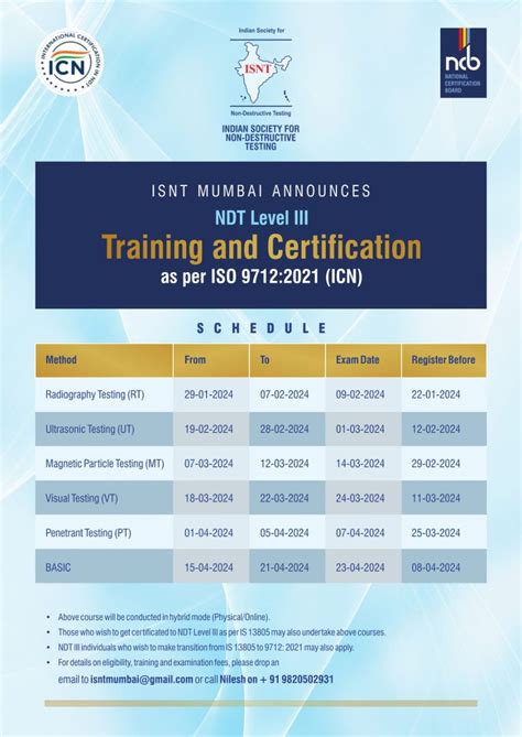 Indian Society For Non Destructive Testing Isnt Isnt On Linkedin Isnt Mumbai Chapter Offering