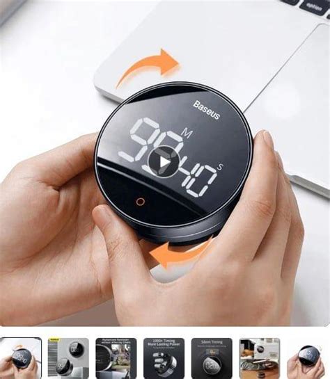 딜 Baseus 마그네틱 주방 타이머 디지털 타이머 수동 카운트다운 알람 시계 기계식 요리 타이머 샤워 공부 스톱워치 13489원무료