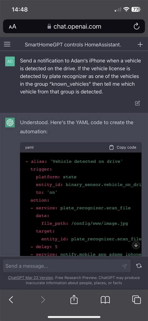 Giving Chatgpt A Different Identity To Create A Smart Home Controller Just Playing Around R