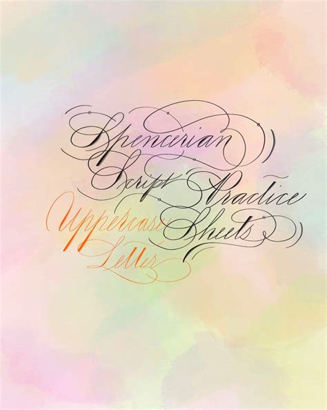 Spencerian Script Practice Sheets Uppercase Etsy